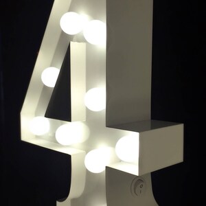 12”metal White No.4 Marquee Letter Marquee Light Light up Number Four ...