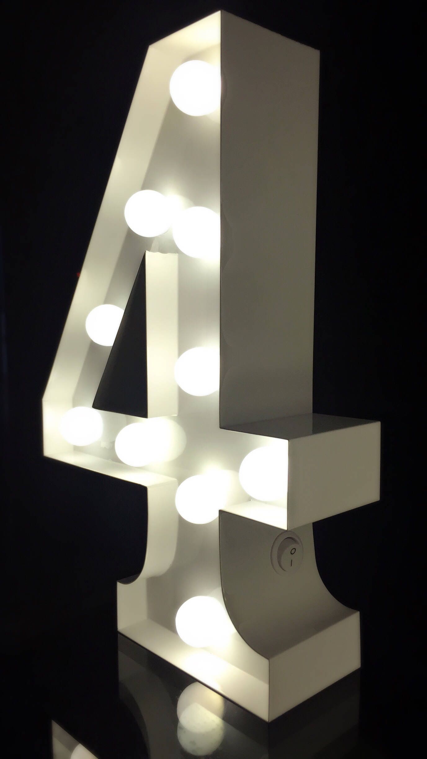 12”metal White No.4 Marquee Letter Marquee Light Light up Number Four ...