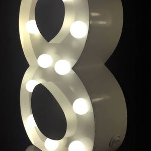 12”metal White No.8 Marquee Letter Marquee Light Light up Number Eight ...