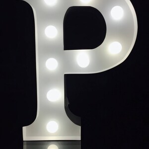 Hand Made Metal White P Marquee Letter Light 9"height Light up Alphabet ...