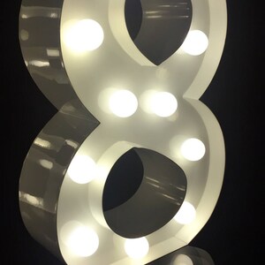 12”metal White No.8 Marquee Letter Marquee Light Light up Number Eight ...