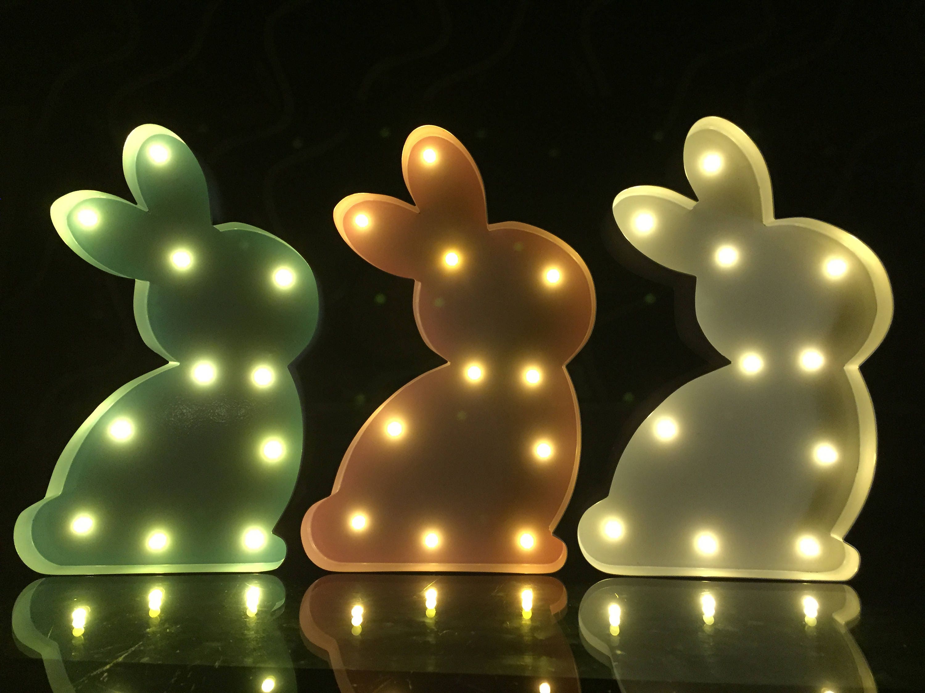 9 Blue Metal LED Light Marquee Light Sign Rabbit Bunny - Etsy