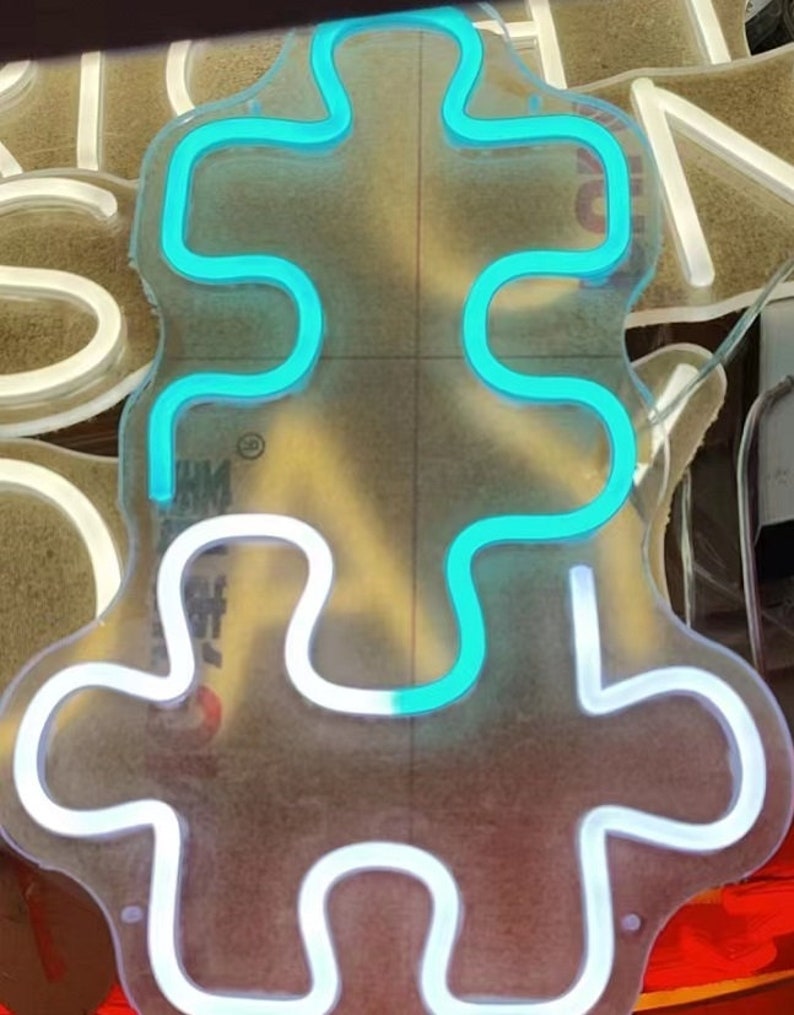Jigsaw Puzzle Neon Sign With Acrylic Board USB Powered Light up Jigsaw ...