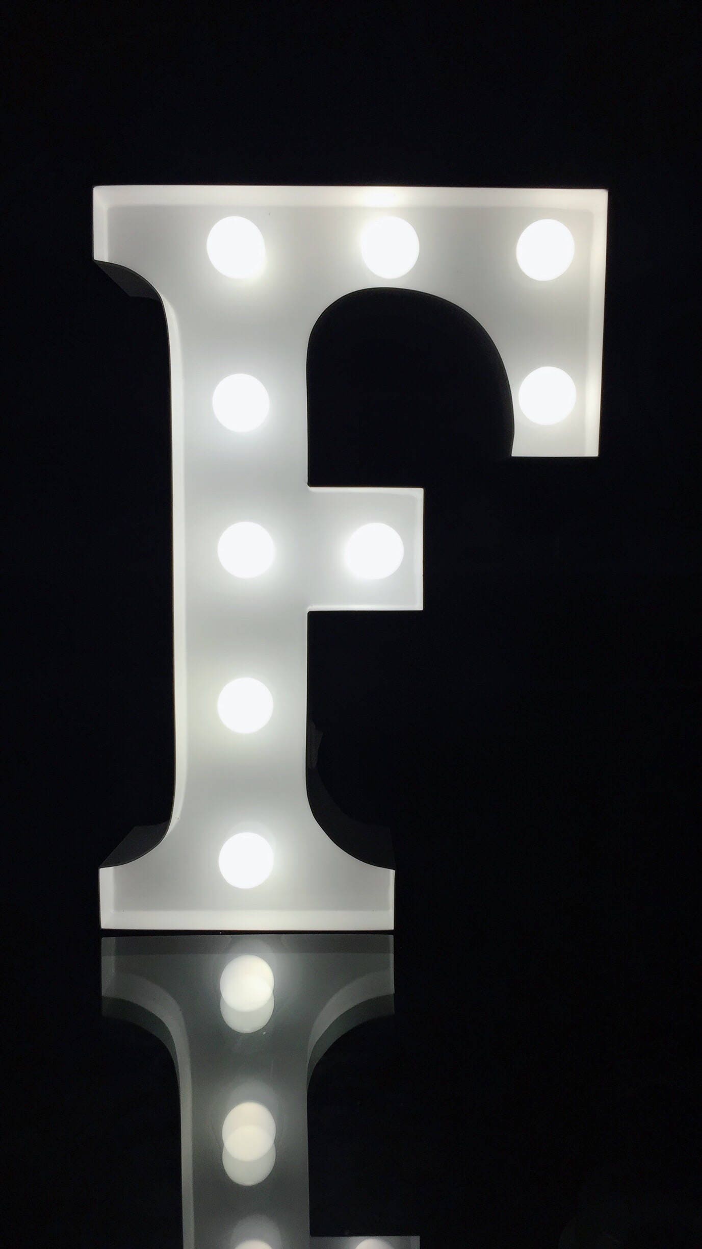 Metal White Initial Letter F Marquee Letter Light 9"height Light up ...