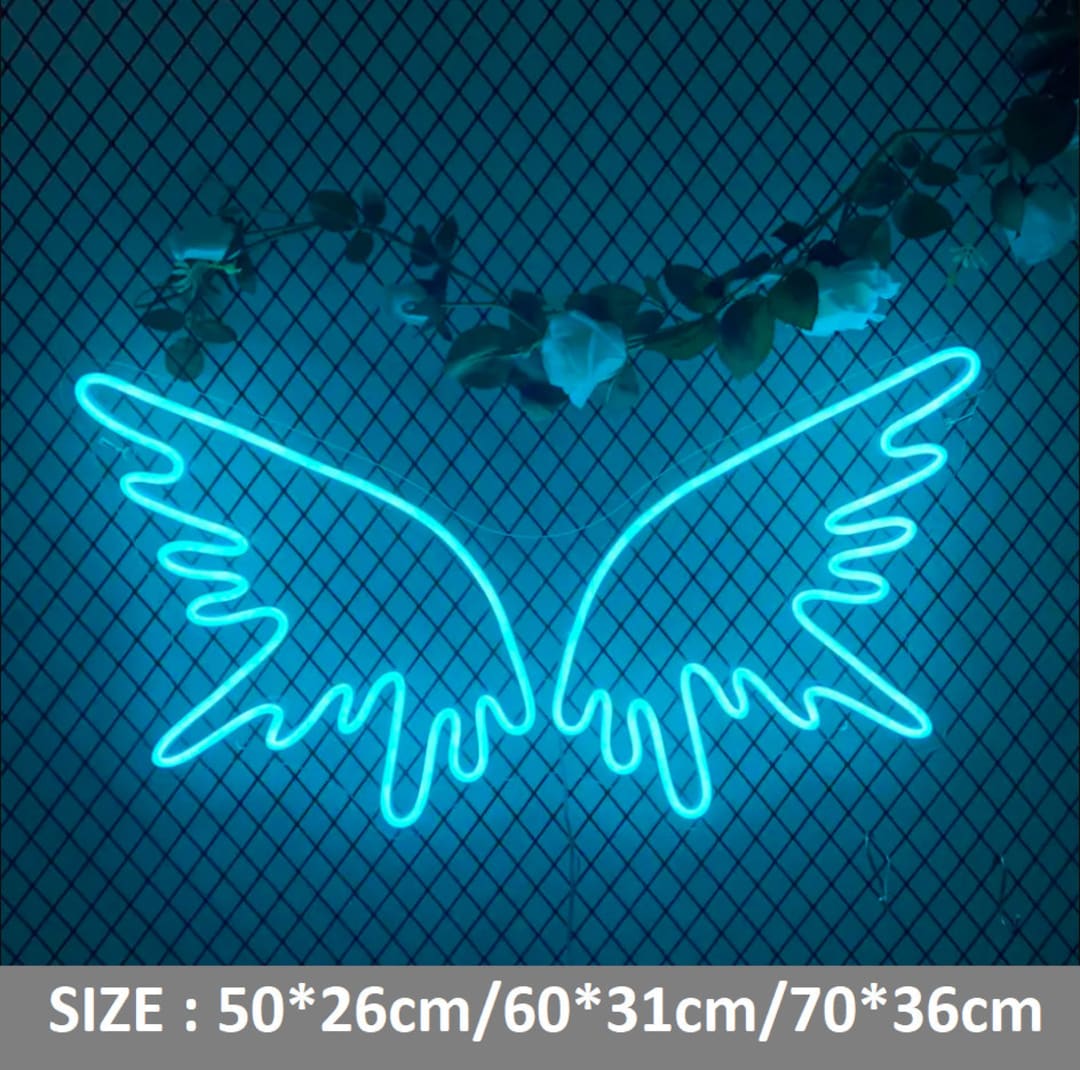 Wings Neon Sign Light up Fair Wings Neon Decor Wedding Party Ceremoney ...