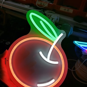 LED Orange Tangerine Acrylic Neon Sign Fruit Shop Neon Decor LED Store ...