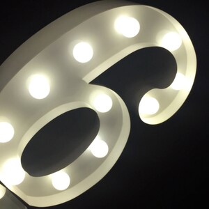 12”metal White No.6 Marquee Letter Marquee Light Light up Number Six ...