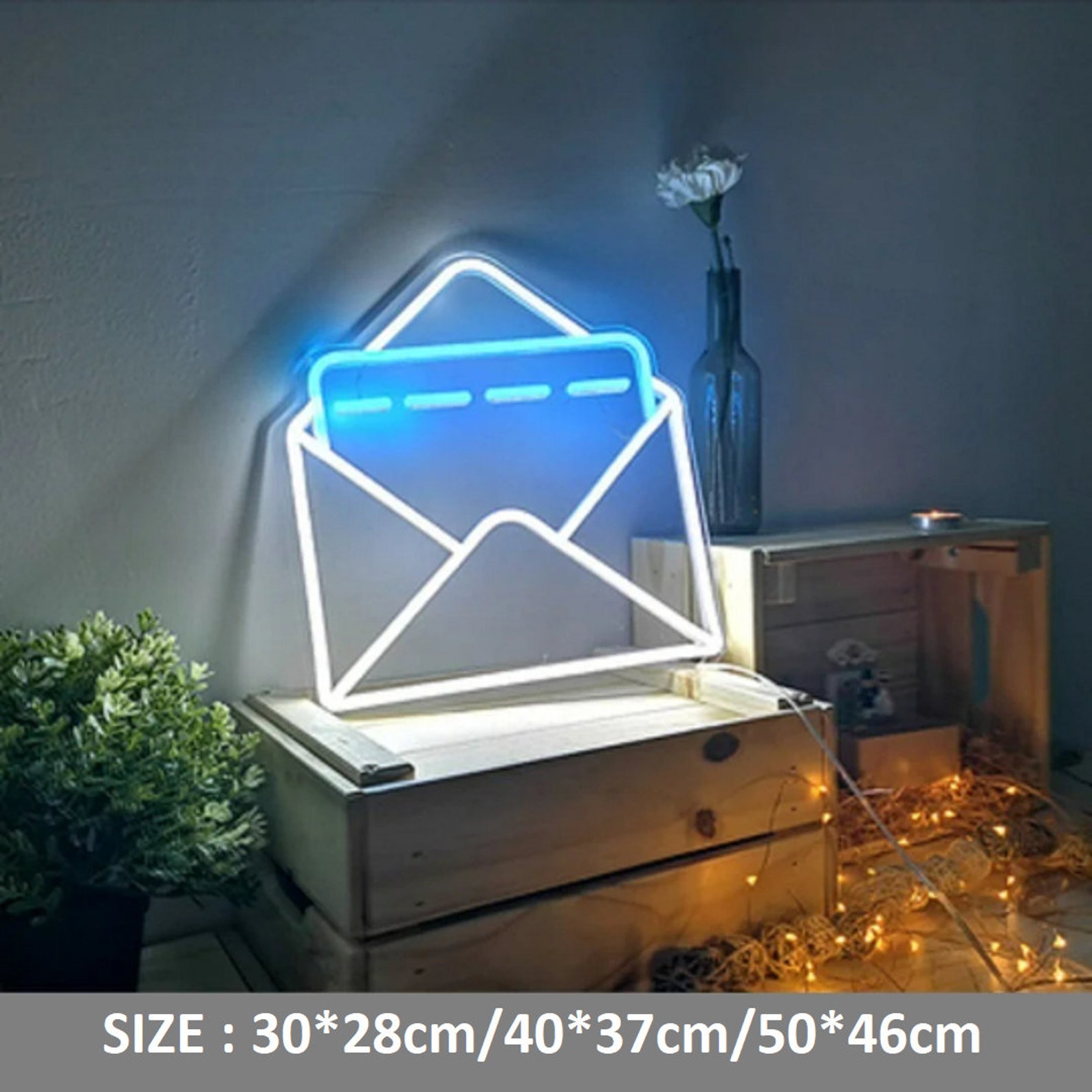 Email Envelop Neon Sign With Acrylic Plate Email Neon Sign Office ...