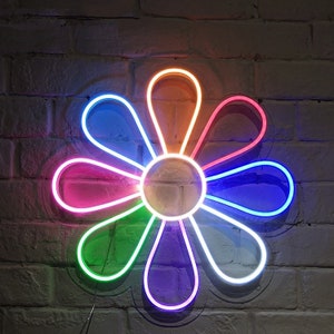 Flower LED Neon Sign With Acrylic Board Flower Neon Decor Neon Light ...
