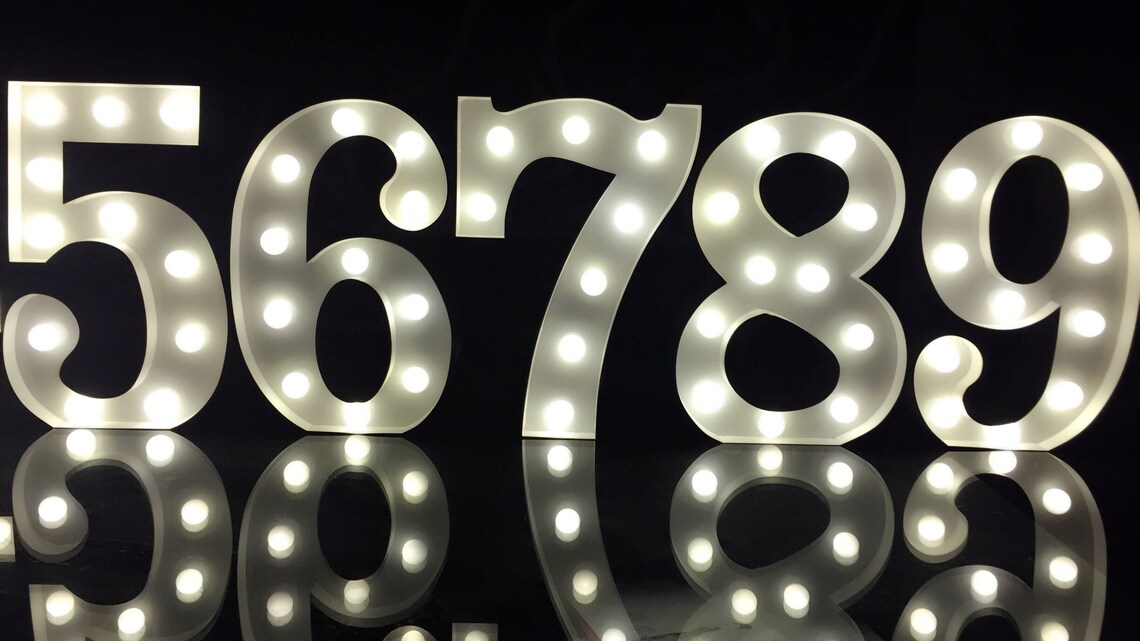 12metal White No.1-12 Marquee Letter Marquee Number Light up - Etsy