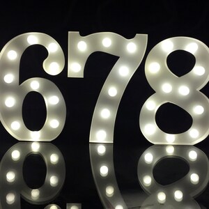 12”metal White No.1-12 Marquee Letter Marquee Number Light up Numbers ...