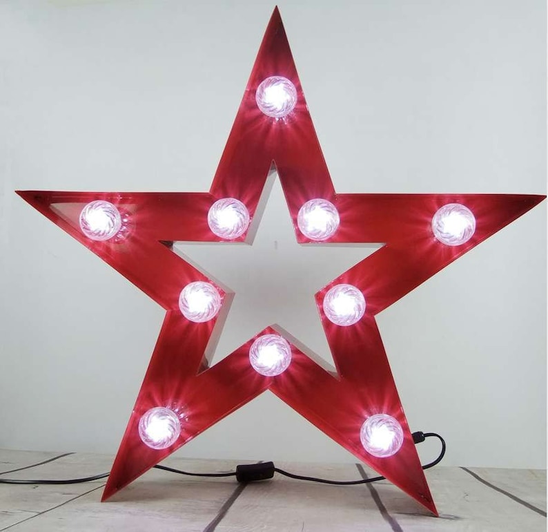 24"metal Star Marquee Sign Light up Metal Star Light Indoor Outdoor ...