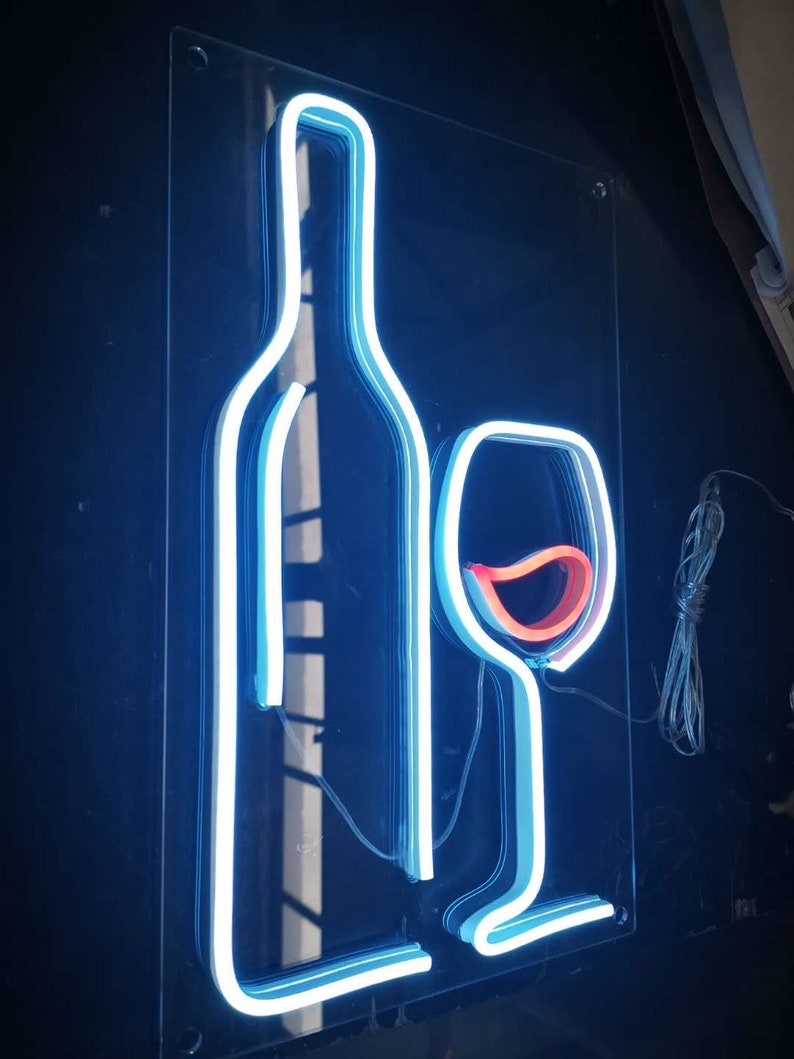 Wine Neon Sign with Acrylic Plate USB Powered LED Neon Light | Etsy