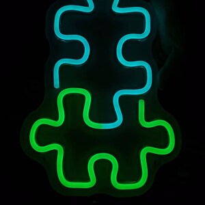 Jigsaw Puzzle Neon Sign With Acrylic Board USB Powered Light up Jigsaw ...