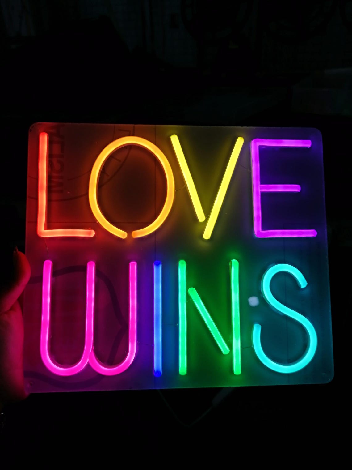 Love Wins Neon Sign, LED Acrylic Decor - Etsy