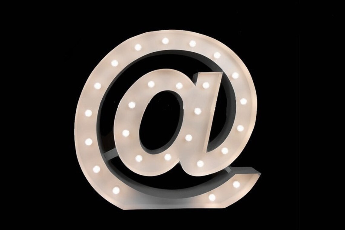 24-39 Light up Metal Email at Sign Symbol Internet - Etsy