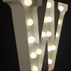 Metal White Initial Letter W Marquee Letter Light 9"height Light up ...