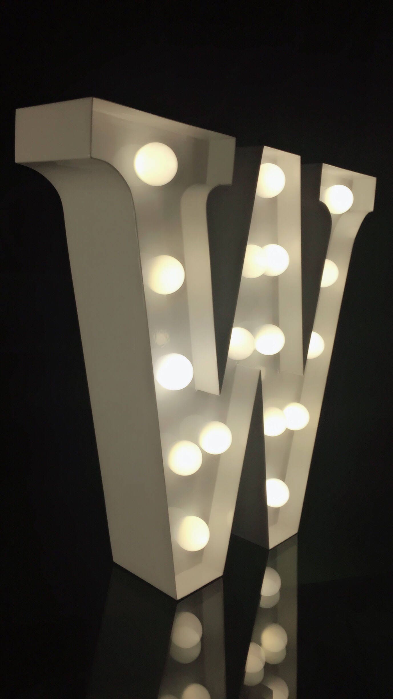 Metal White Initial Letter W Marquee Letter Light - Etsy