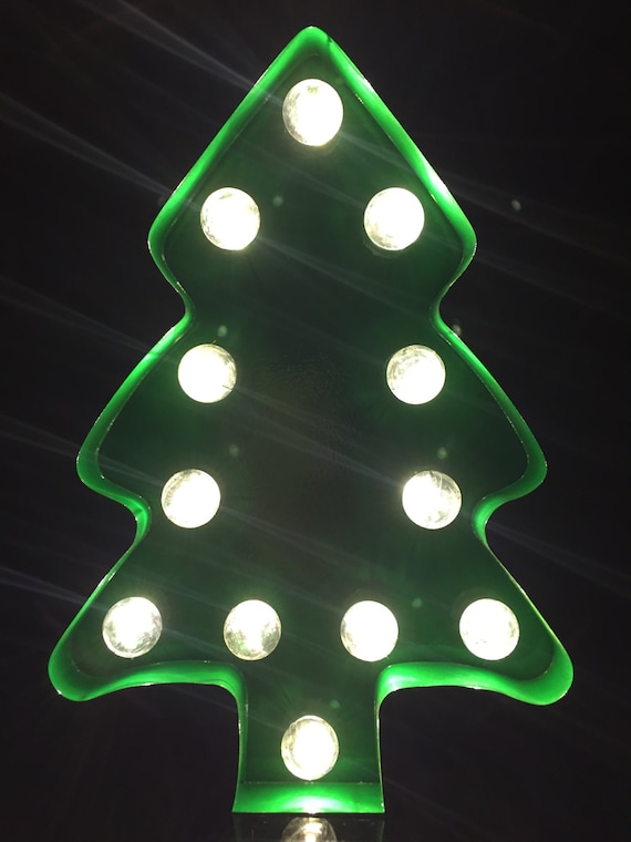 Metal Light up Christmas Tree Marquee Sign XMAS Decor Night | Etsy