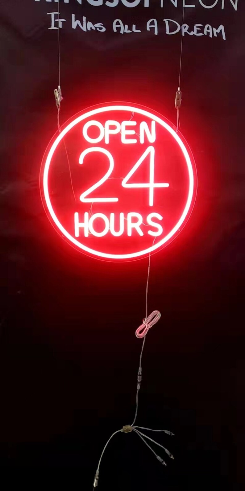 OPEN 24 Hours Neon Sign With Acrylic Board Neon Decor Neon Art Shop ...