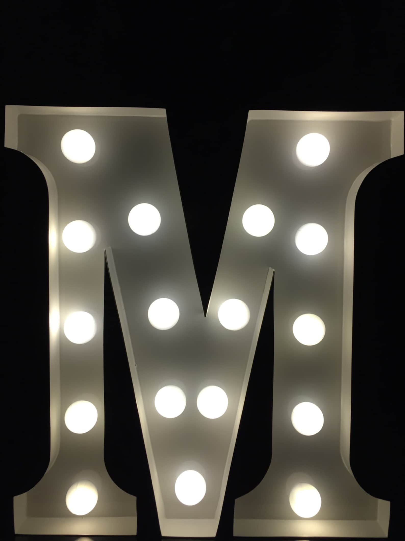 Metal White M Marquee Letter Marquee Light 9height - Etsy