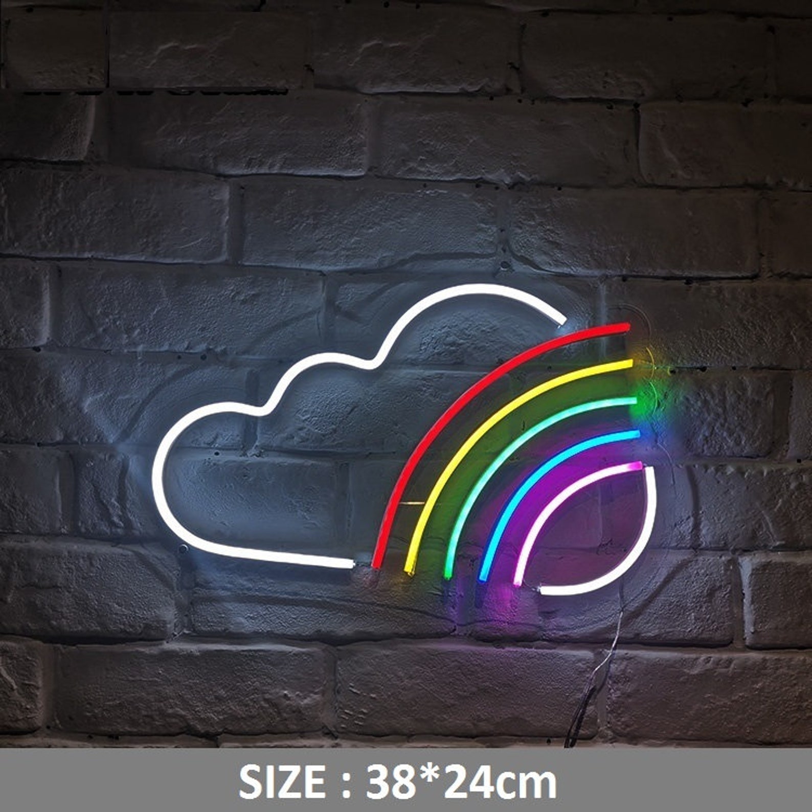 Rainbow Cloud LED Neon Sign With Acrylic Plate Neon Decor | Etsy