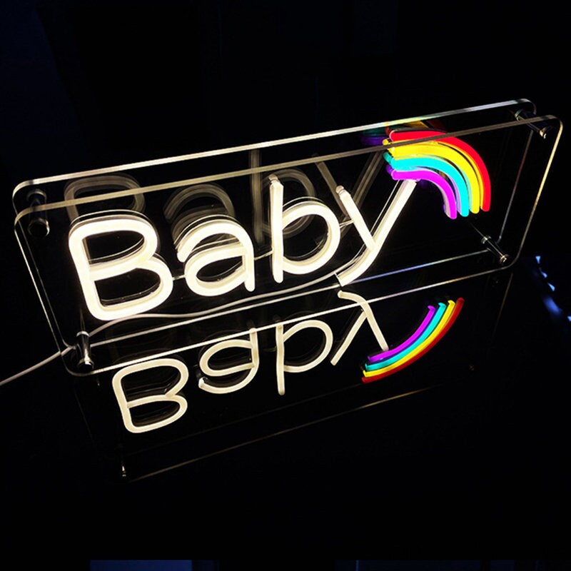 Baby Letters Neon Sign Neon Box Neon Birthday Gift Birthday Neon Box ...