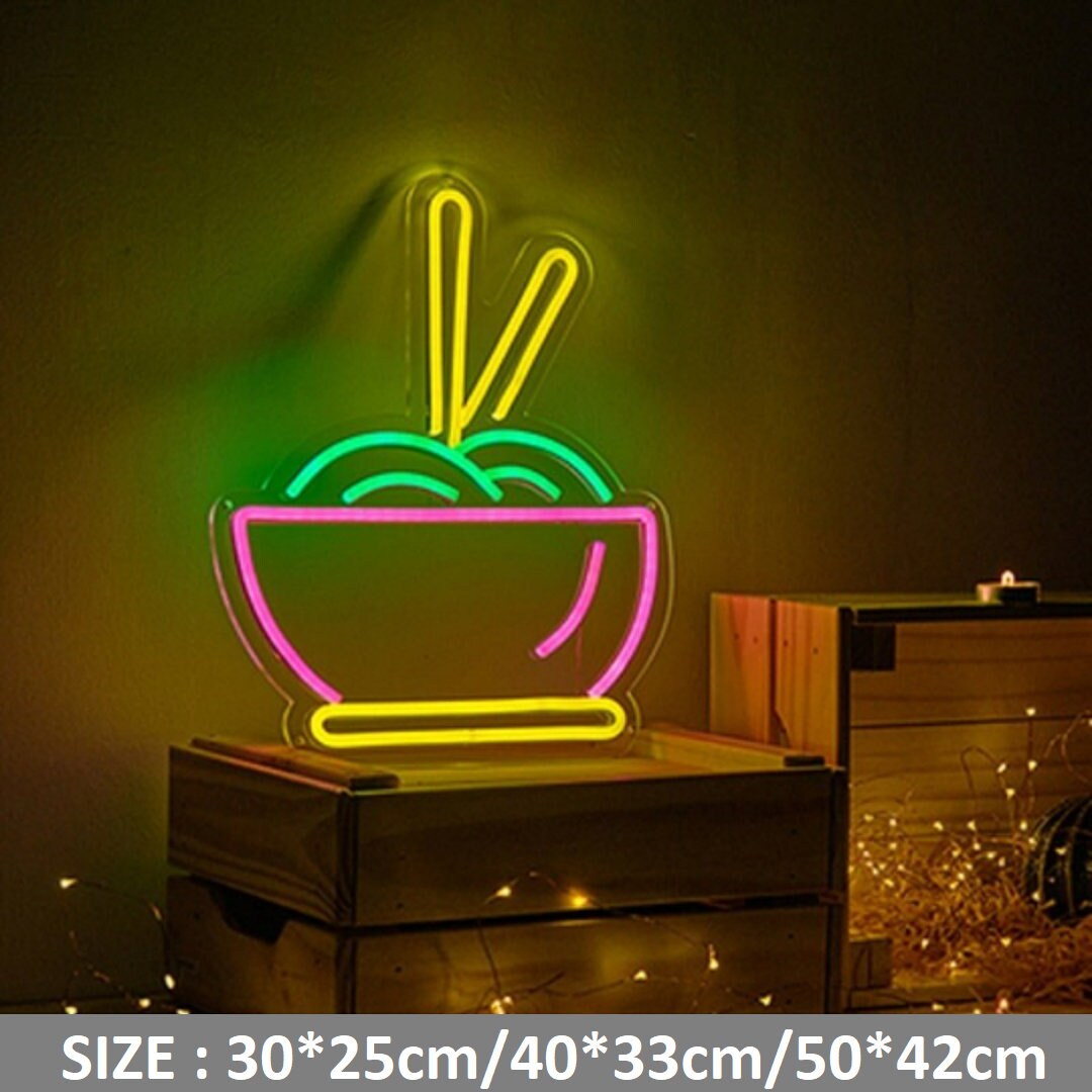 Ramen Noodles Neon Sign With Acrylic Board Ramen Noodles Sign LED ...