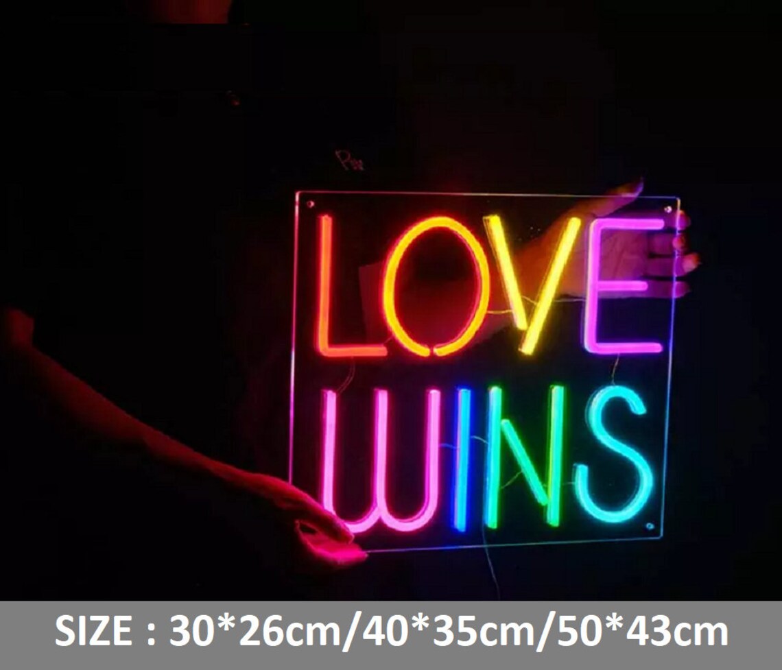 Love Wins Neon Sign, LED Acrylic Decor - Etsy