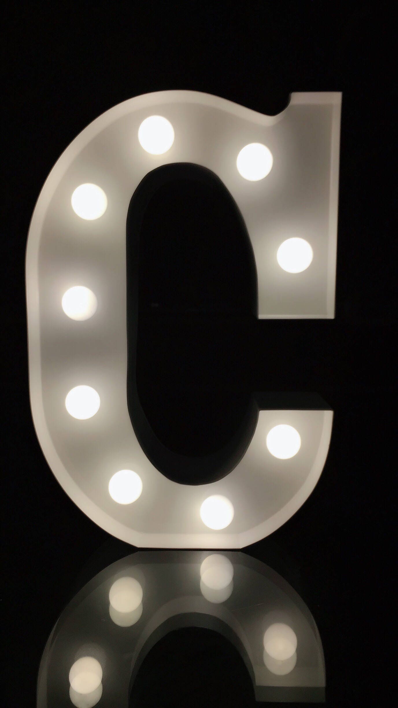 Metal White Initial Letter C Marquee Letter Light - Etsy