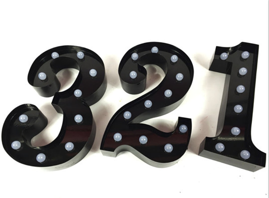Metal Black Marquee Numbers Marquee Letters Light up 9" Tall Alphabet ...