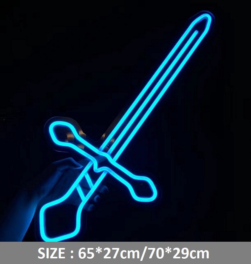 Sword Neon Sign, Knife Neon Sign ,game Room Neon Decor, Game Room Sign ...