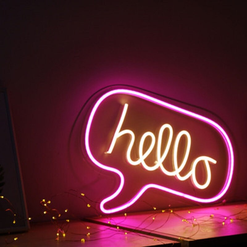 Hello Neon Letters Neon Sign With Acrylic Board Customized - Etsy