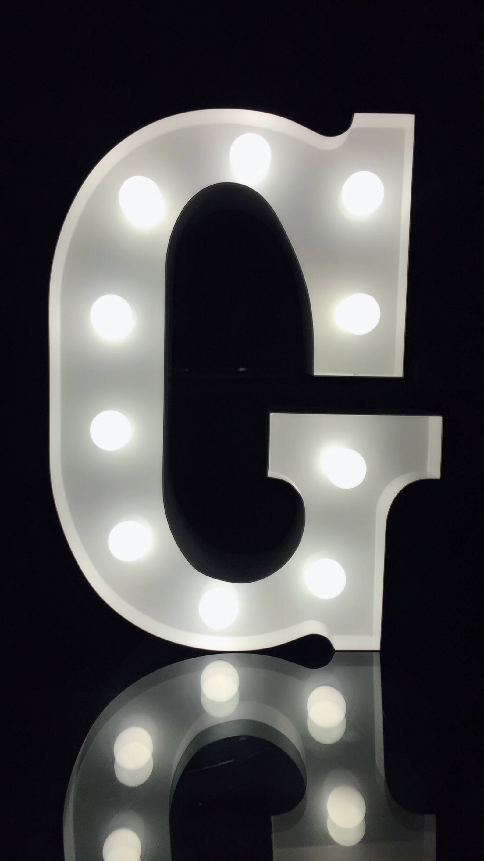 Metal White Initial Letter G Marquee Letter Light 9height Light up ...