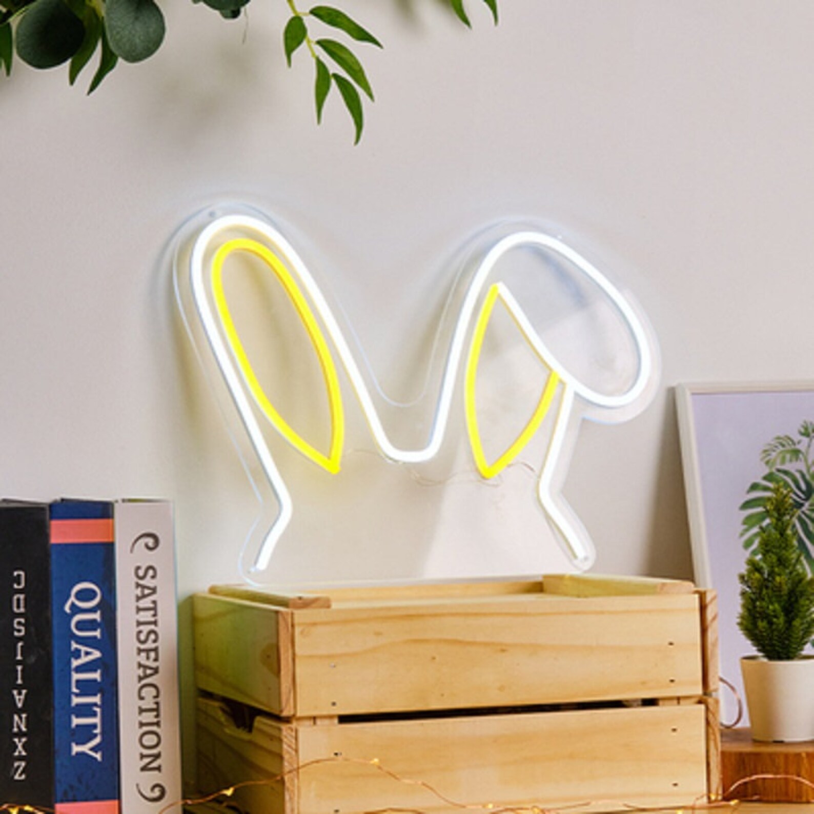 Rabbit Neon Sign With Acrylic Board Neon Decor Rabbit Bunny - Etsy