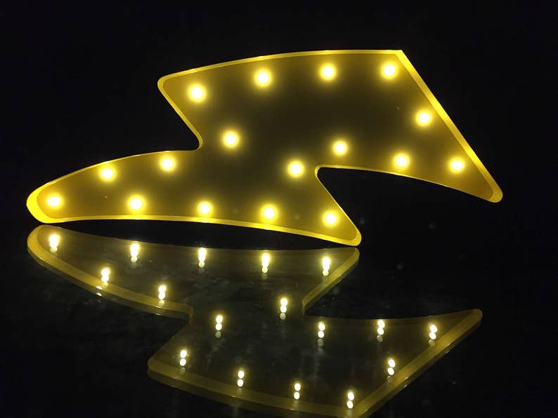 15 LED Light Yellow Thunder Flash Lighting Sign Battery - Etsy