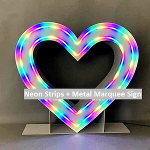 24" Metal Marquee Sign RGB Neon Sign Maple Neon Light Home Bar Hotel ...
