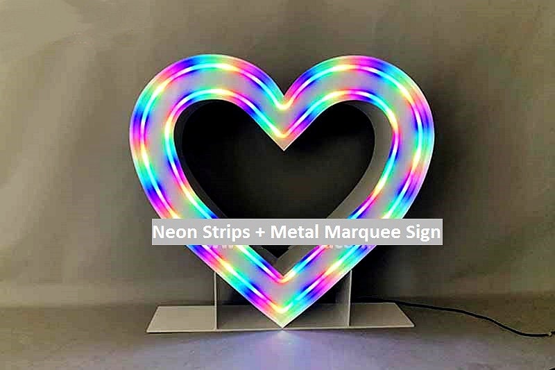 24" Metal Marquee Sign RGB Neon Sign Maple Neon Light Home Bar Hotel ...
