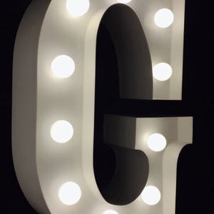 Metal White Initial Letter G Marquee Letter Light 9"height Light up ...