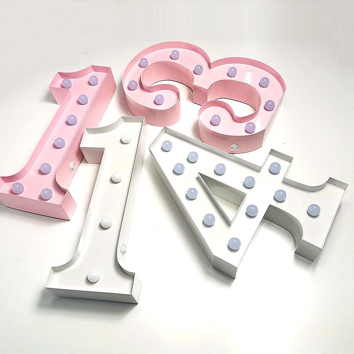 12metal White No.1-12 Marquee Letter Marquee Number Light up - Etsy