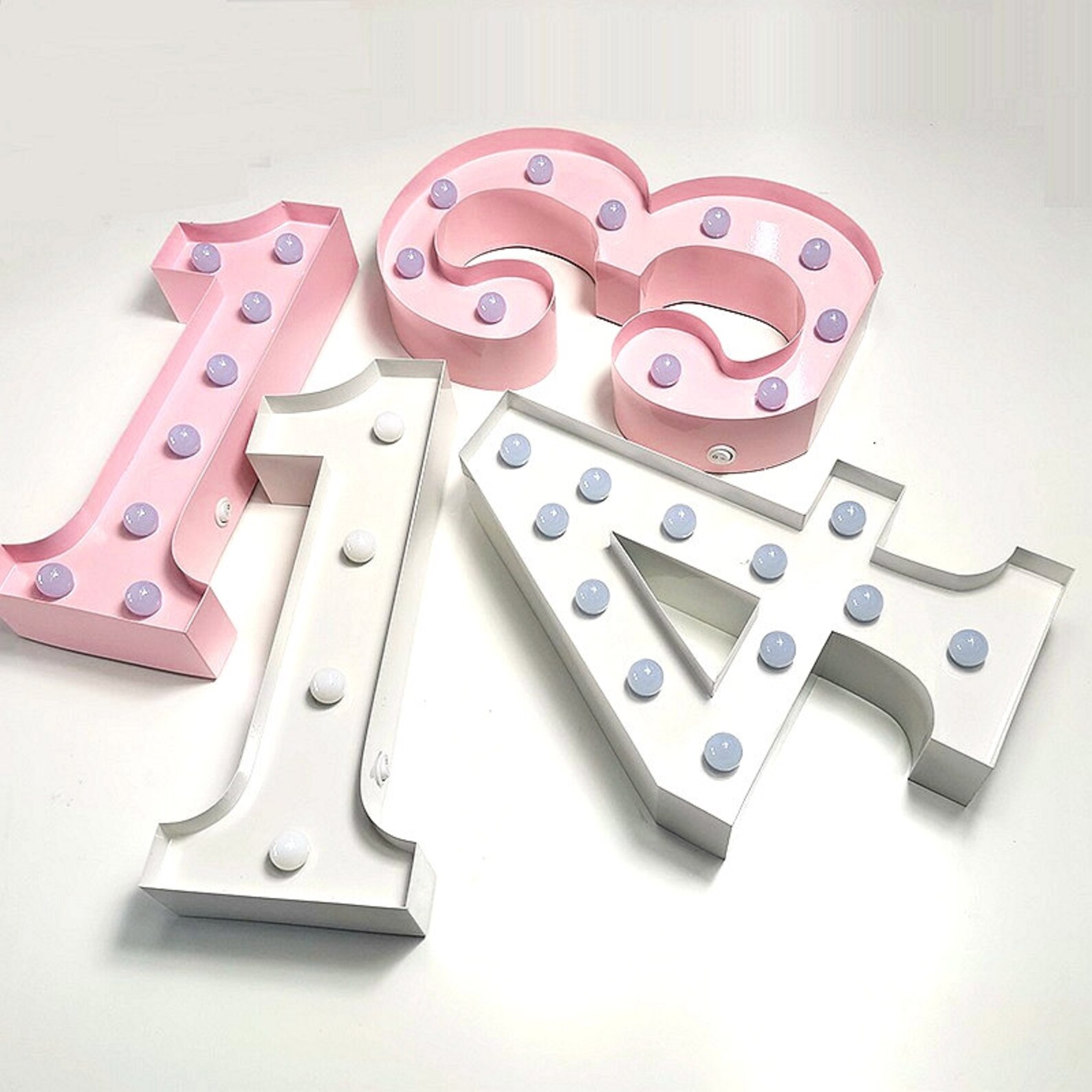 12metal White No.1-12 Marquee Letter Marquee Number Light up - Etsy