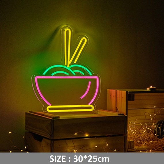 Ramen Noodles Neon Sign With Acrylic Board Christmas Ramen - Etsy