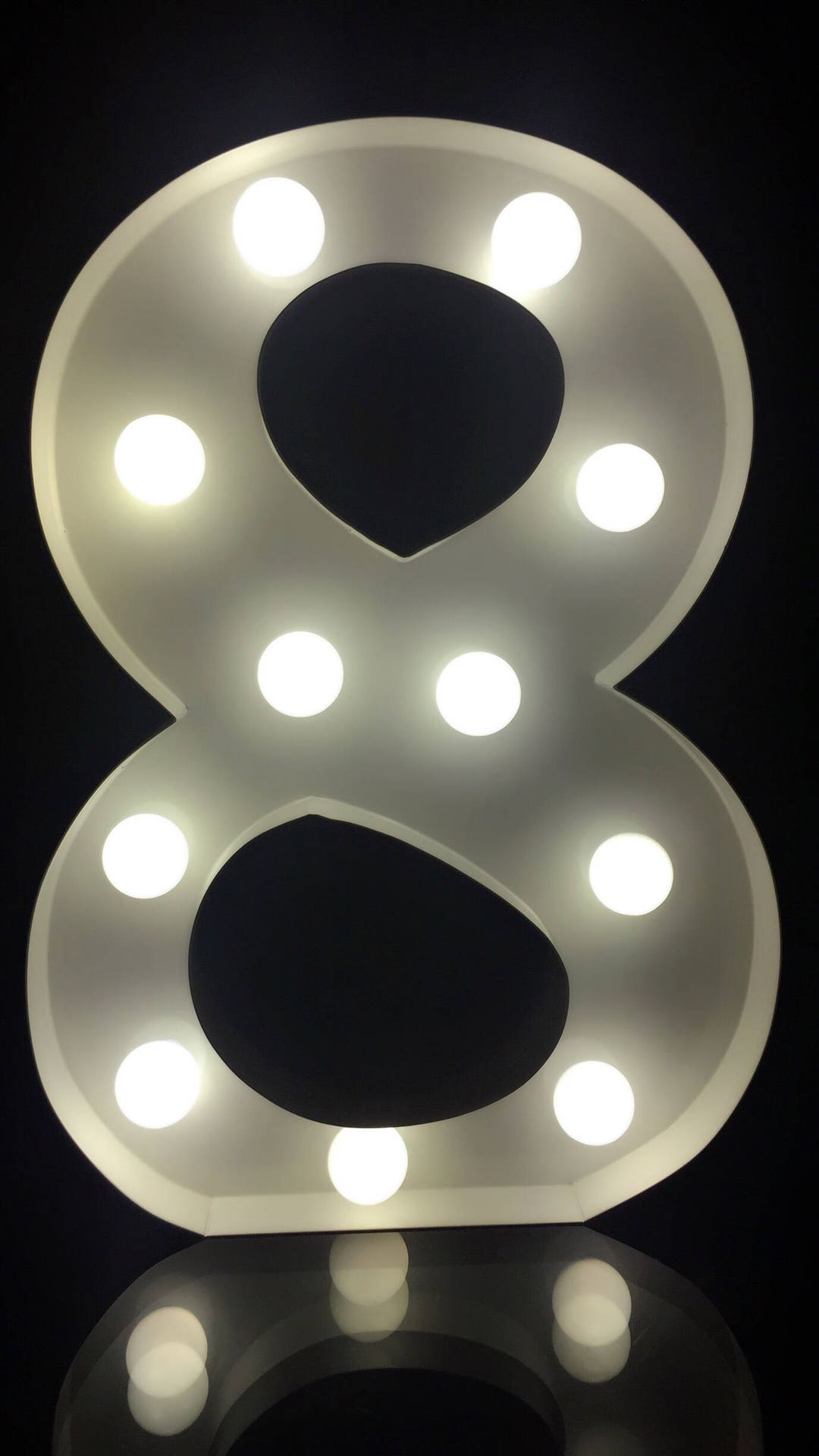 12”metal White No.8 Marquee Letter Marquee Light Light up Number Eight ...