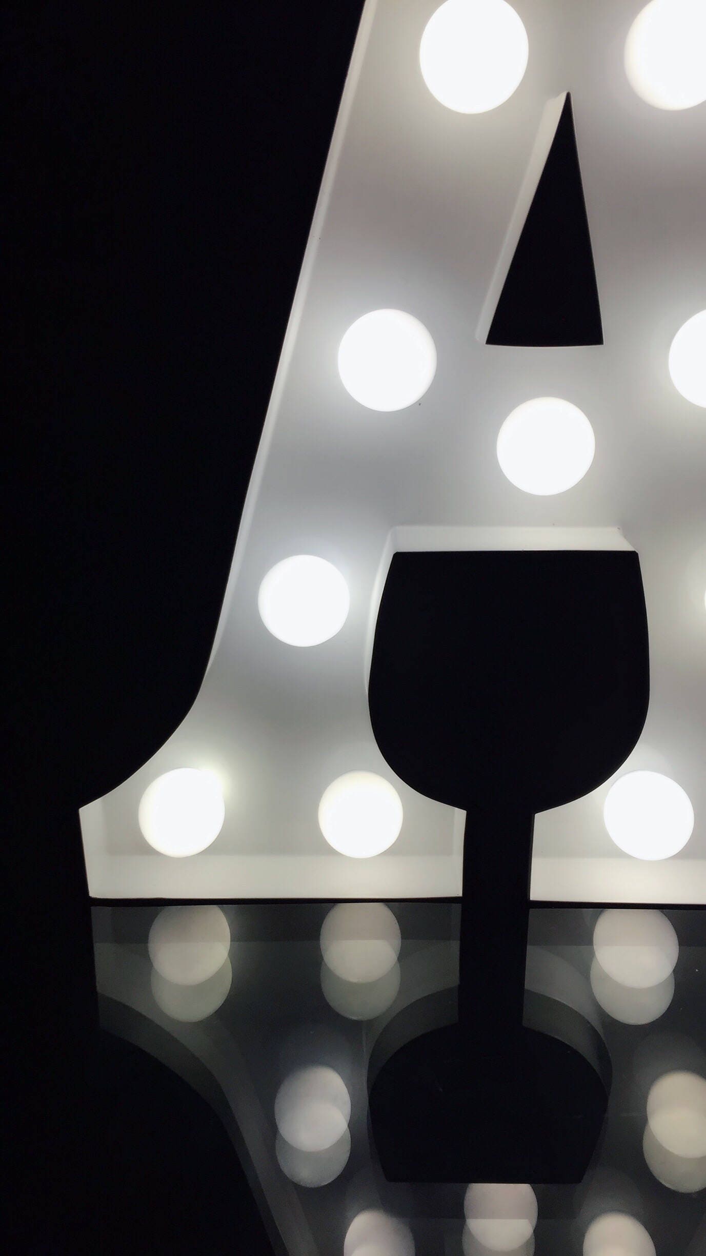 Hand Made Metal White A Marquee Letter Marquee Light 9" Tall Light up ...