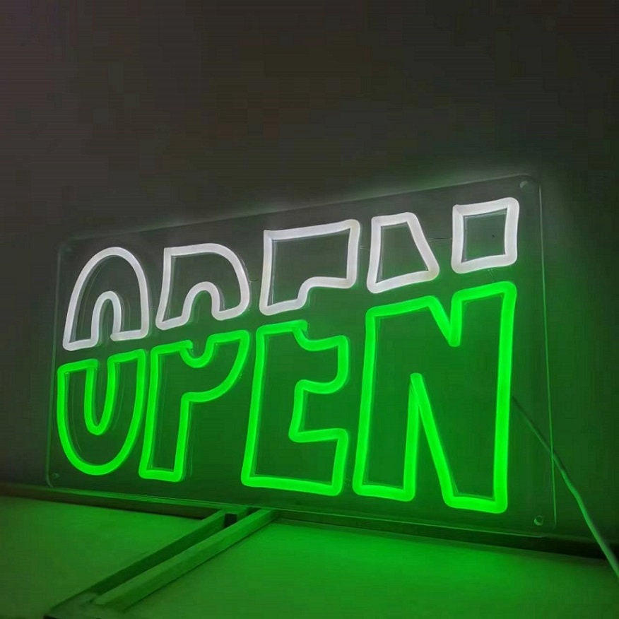 OPEN Neon Sign, Neon Letters, Bar Store Shop Restaurant Pub Inn Decor ...