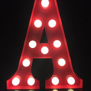 9"metal Handmade Red Initial Letters Light up Alphabet Letters Home ...