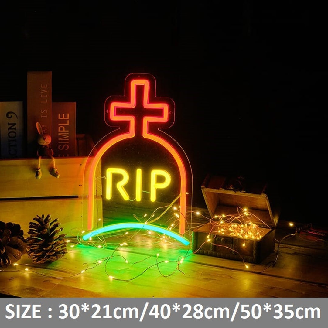 RIP Neon Sign Halloween Neon Decor Acrylic Neon Light Halloween Home ...