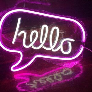 Hello Neon Letters Neon Sign With Acrylic Board Customized Neon Decor ...