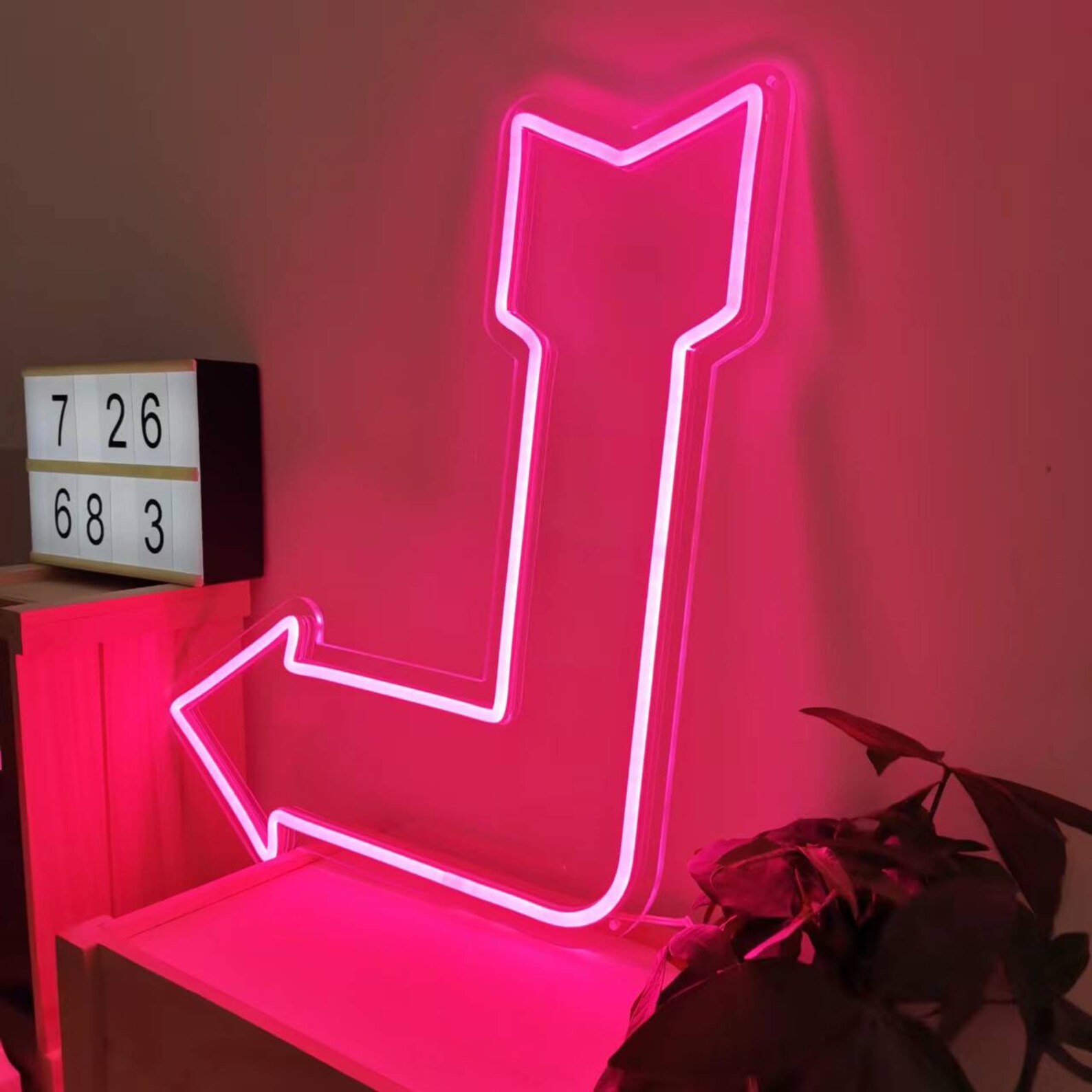 Orange Arrow LED Neon Sign With Acrylic Plate Neon Decor Neon | Etsy