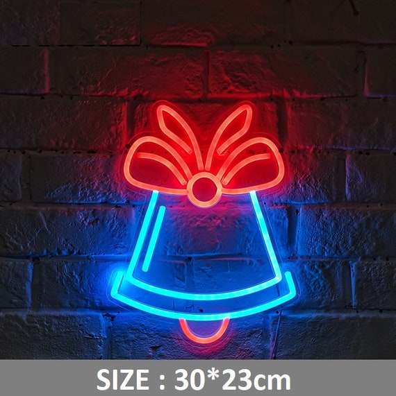 Christmas Bell Neon Sign with Acrylic Plate Christmas Jingle | Etsy